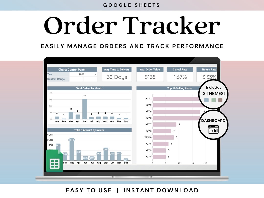 Order Tracker Spreadsheet | Product Sales Manager | Small Business ...