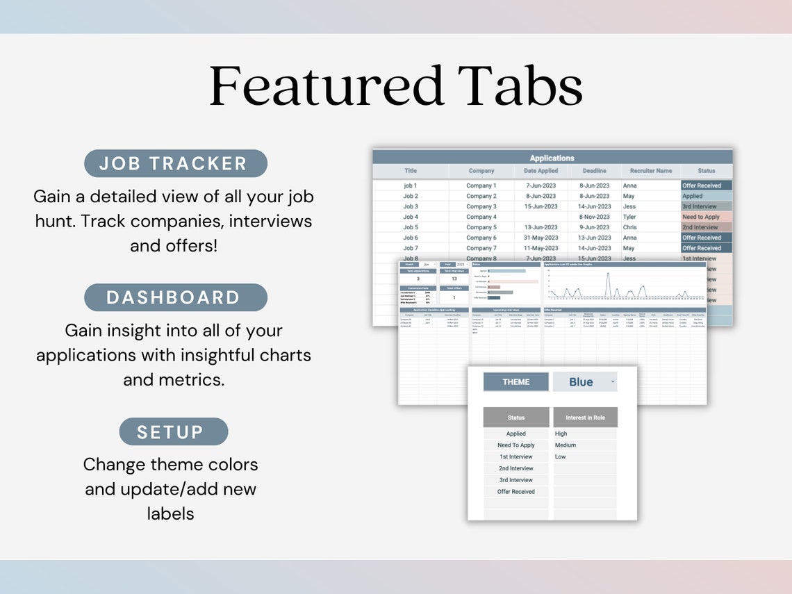 Job Application Tracker Job Tracker Template Job Planner Spreadsheet ...