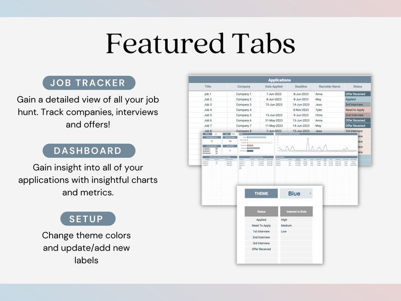 Job Application Tracker | Job Tracker Template | Job Planner ...