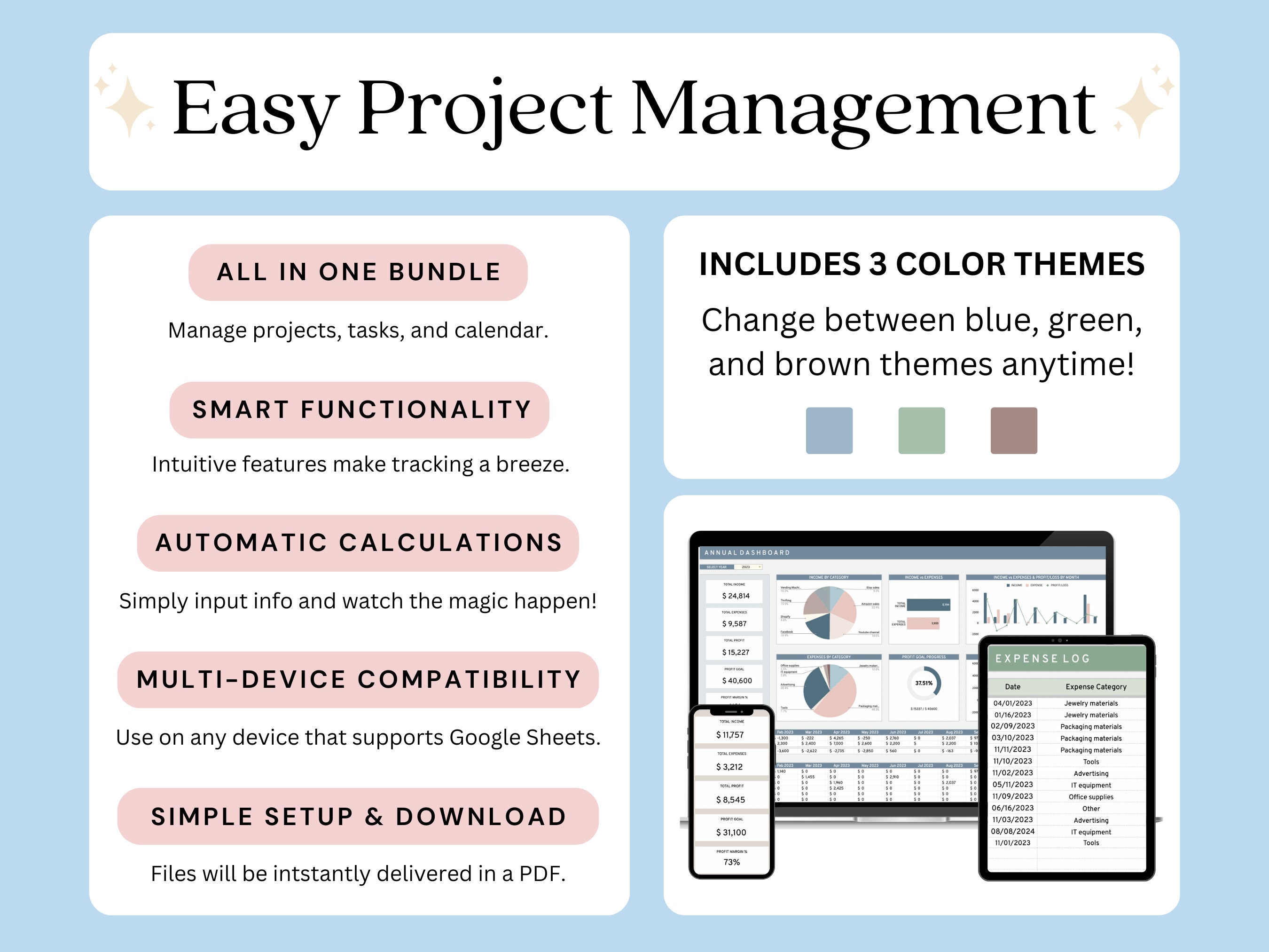 Kanban Board Project Management Template Task Tracker Project Planner And Manager Priority