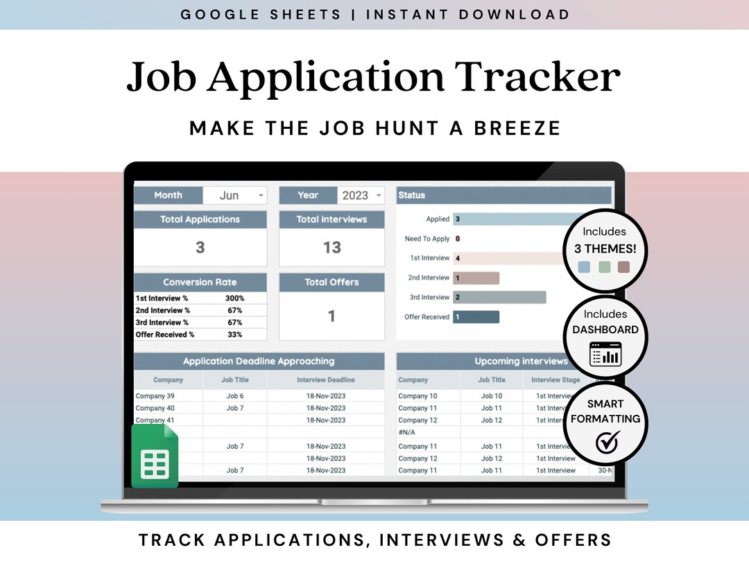 Job Application Tracker | Job Tracker Template | Job Planner ...