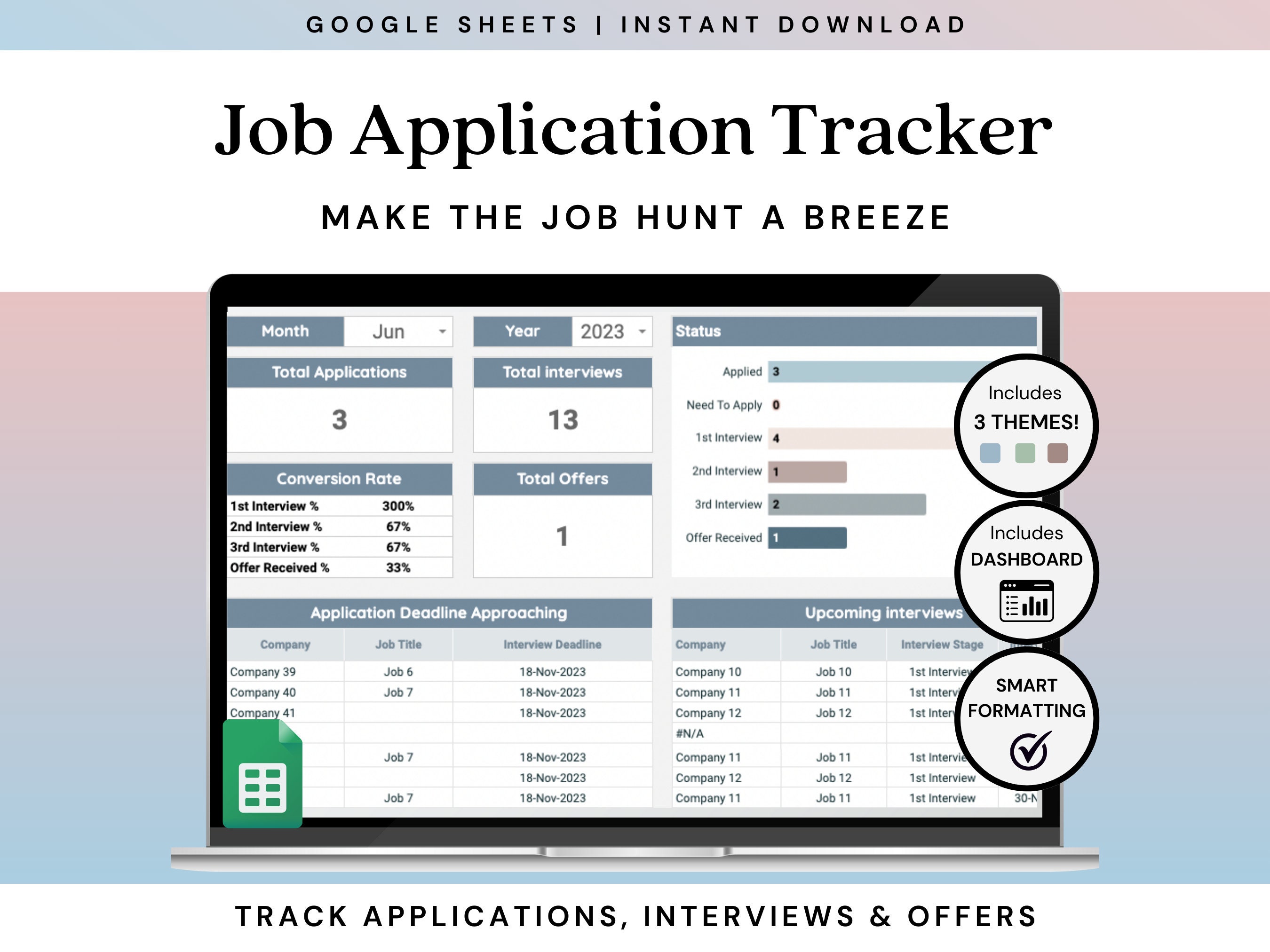 Job Application Tracker | Job Tracker Template | Job Planner ...