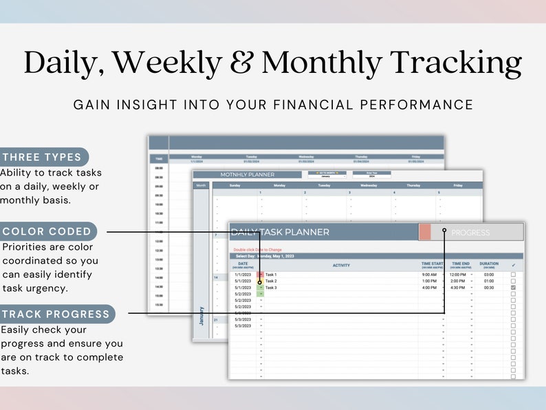 Project Management Template Project Activity Planner & Tracker Gantt ...