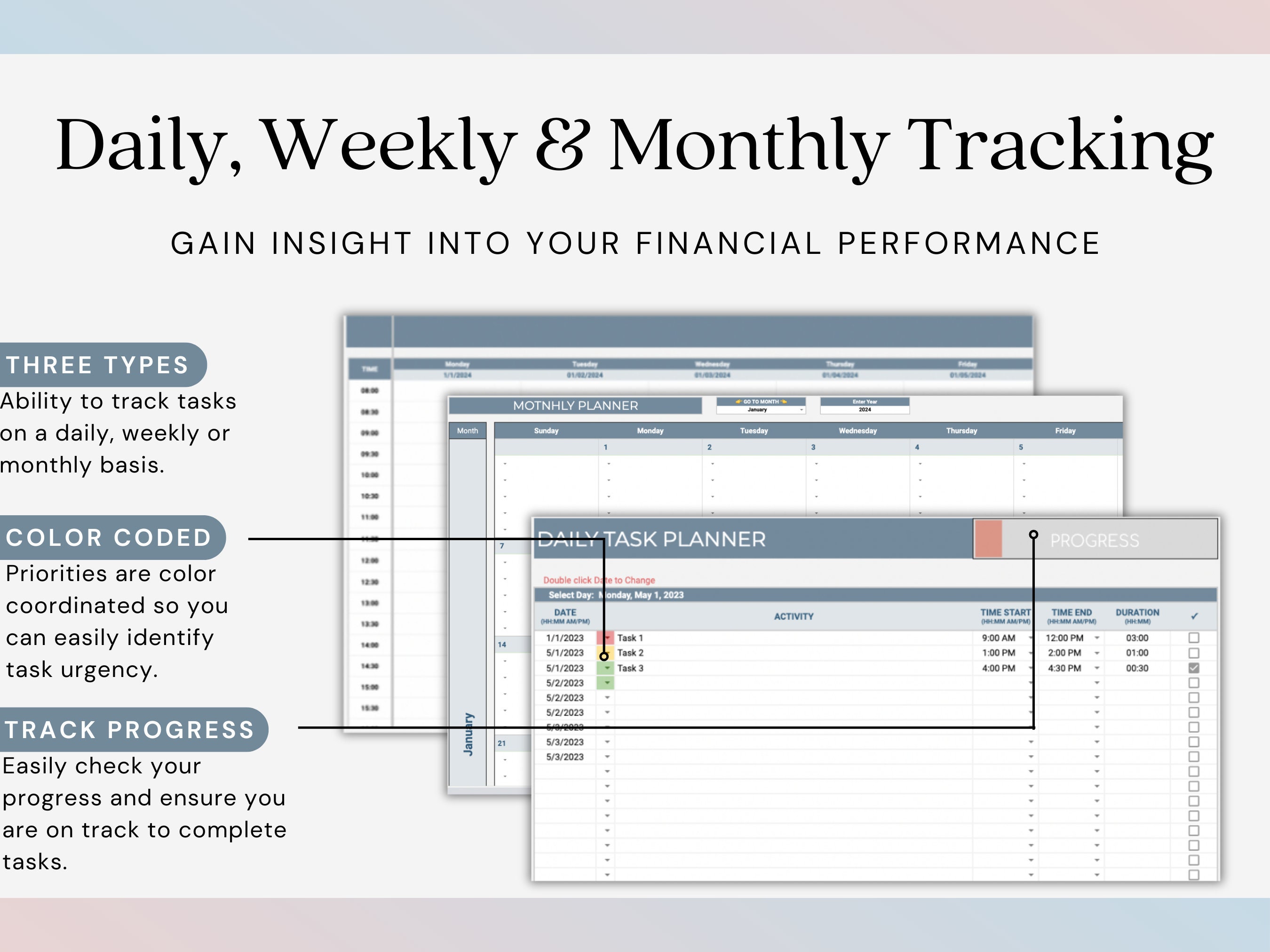 Project Management Template Project Activity Planner & Tracker Gantt ...