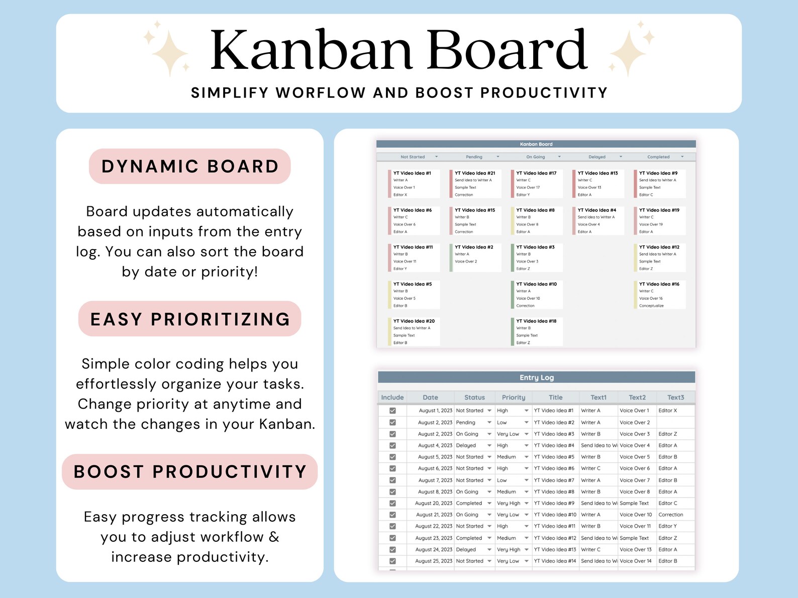 Kanban Board | Project Management Template | Task Tracker | Project ...