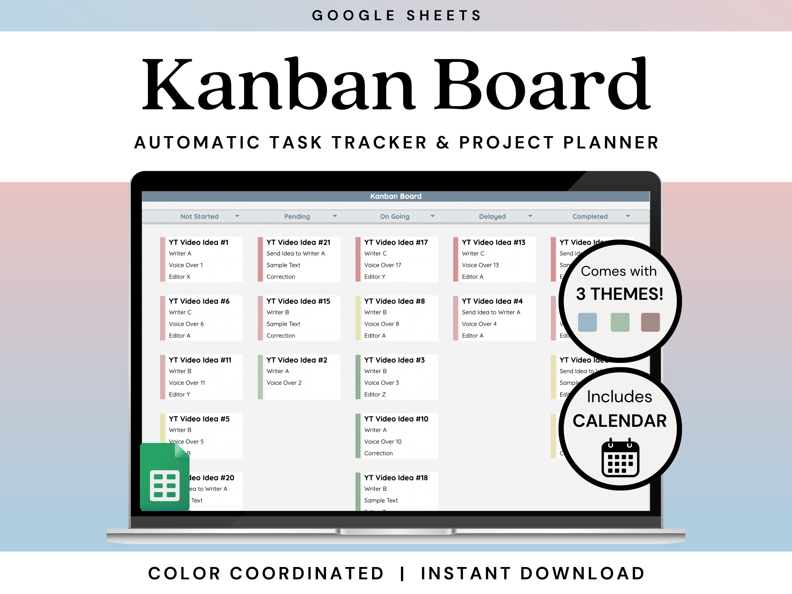 Kanban Board Project Management Template Task Tracker Project Planner And Manager Priority List