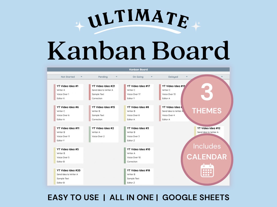 Kanban Board Project Management Template Task Tracker Project Planner And Manager Priority