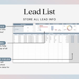 Lead Tracker Spreadsheet | Small Business Lead Management | Task ...