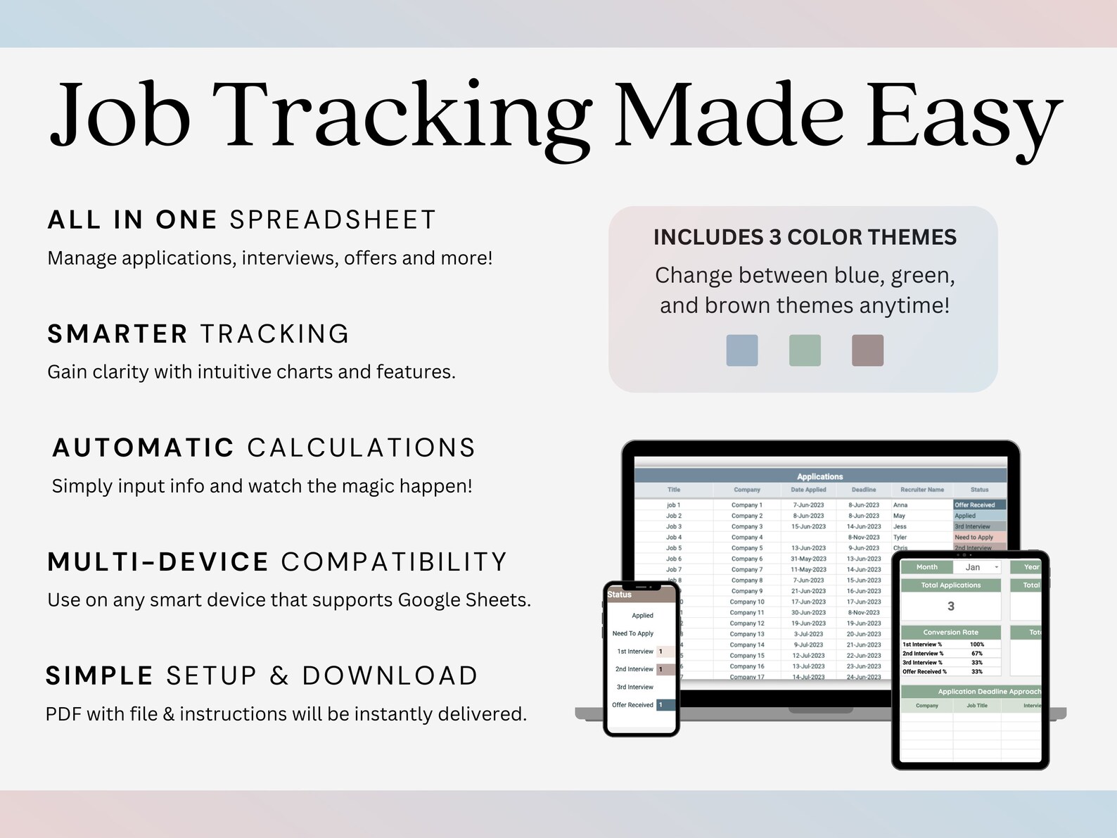 Job Application Tracker | Job Tracker Template | Job Planner ...