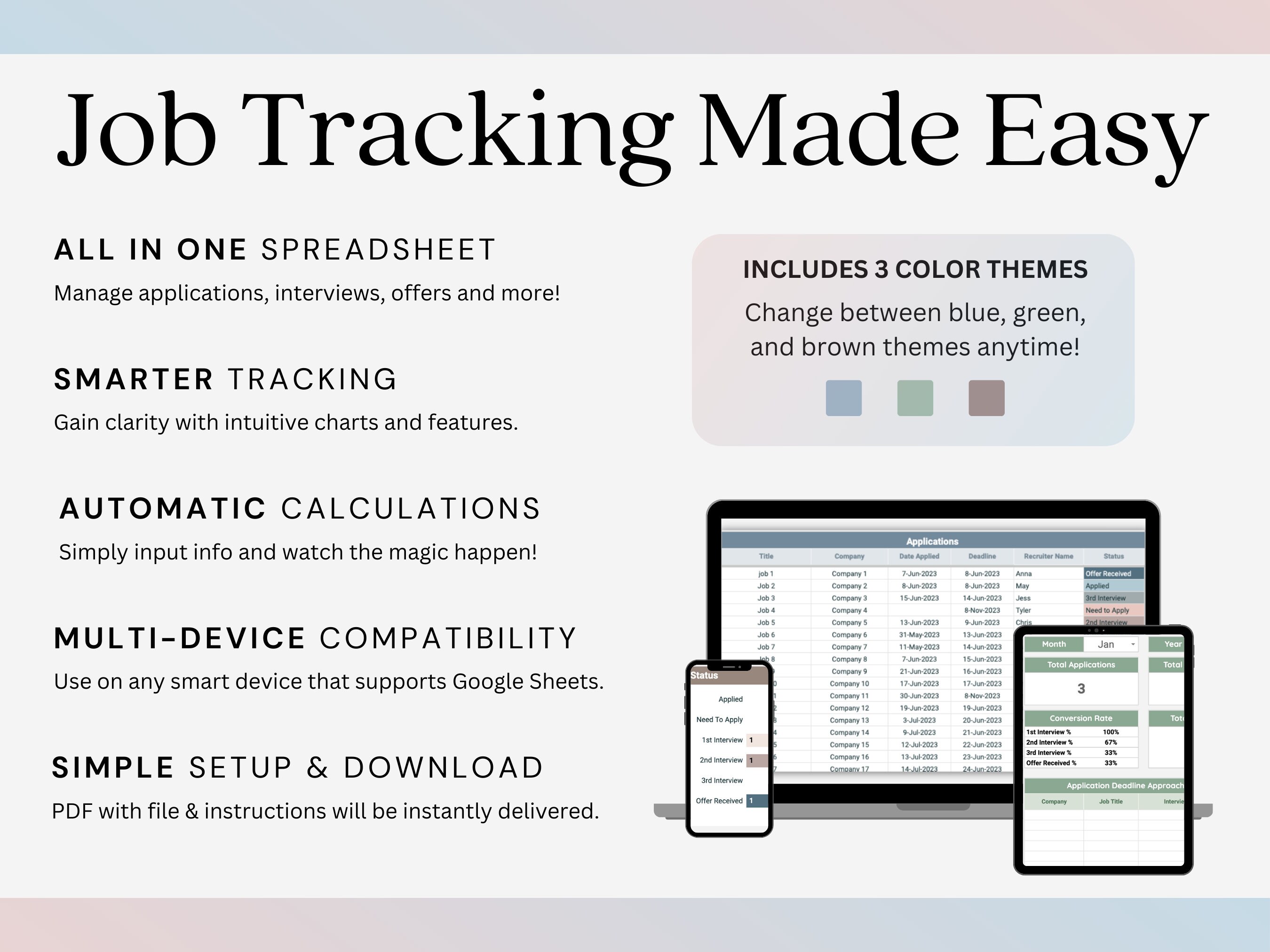 Job Application Tracker | Job Tracker Template | Job Planner ...