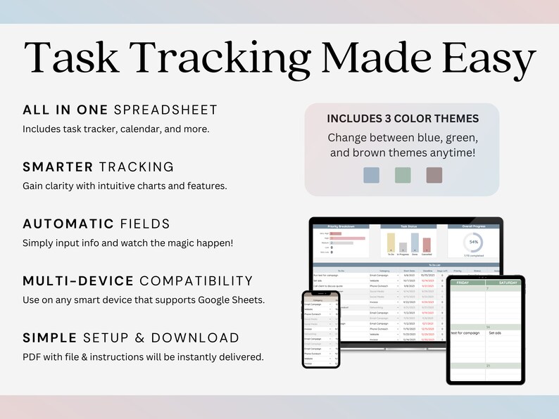 To Do List Spreadsheet Task Tracker Task Management Google Sheets ...