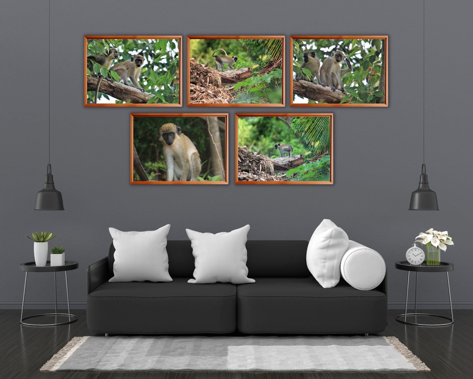 Monkey Wall Art, Wildlife Photography Wall Art, Cute Monkeys Digital ...