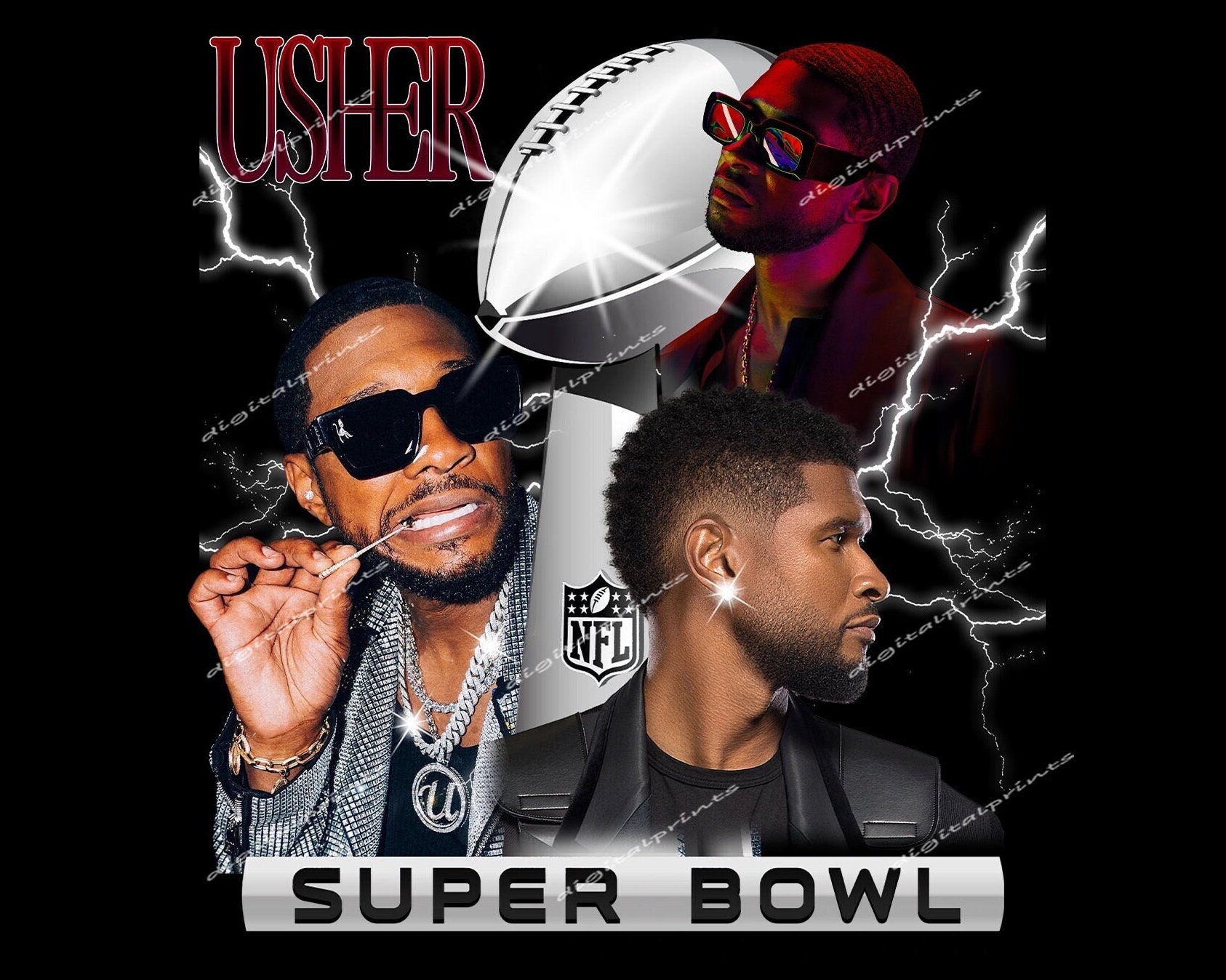 Usher Png / Shirt Design, Ready to Print, Bootleg T Shirt Design ...