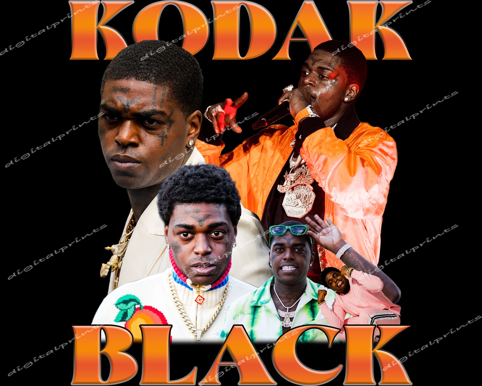 Kodak Black Png / Shirt Design, Ready to Print, Bootleg T Shirt Design ...