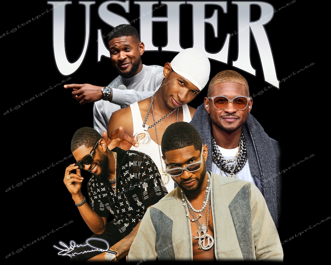 Usher Png / Shirt Design, Ready to Print, Bootleg T Shirt Design ...