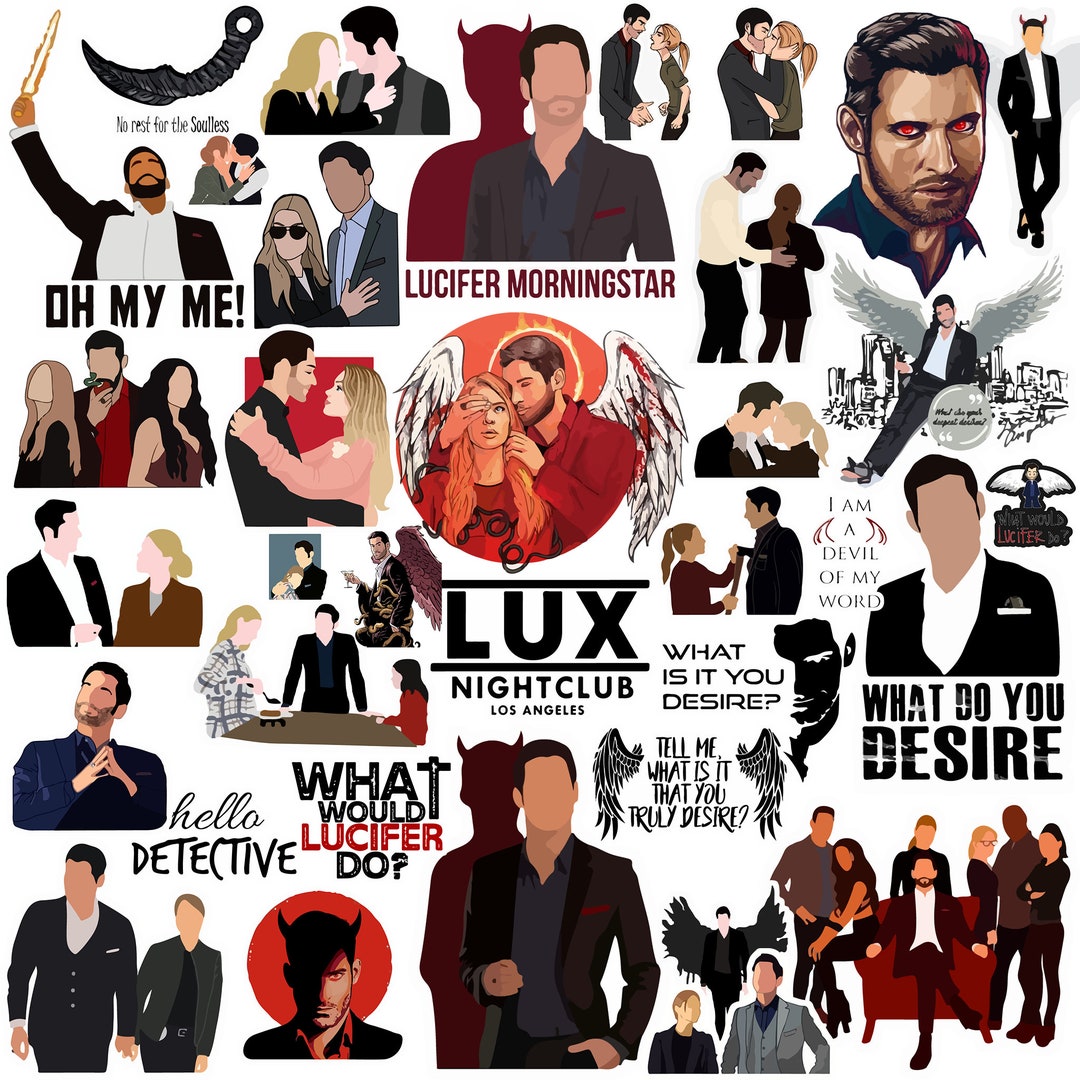 LUCIFER PNG STICKER Bundle 200 Digital Sticker Pack for Notebook,ipad ...