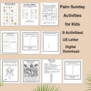 Palm Sunday Activities Bundle for Kids: Holy Week Worksheets (digital ...