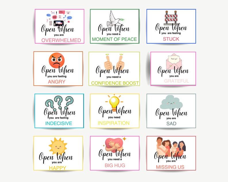 Open When Letters for College Students, Motivational Envelope, Perfect ...