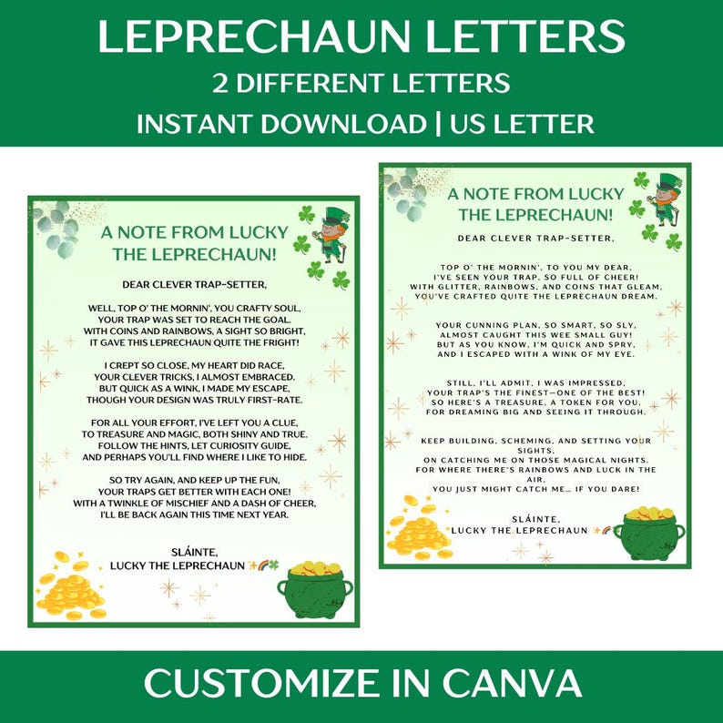 Leprechaun Letters - Customizable Letter From Leprechaun - Leprechaun ...