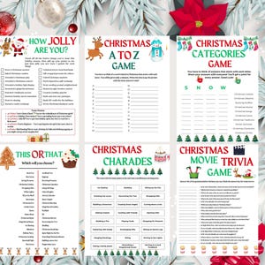 12 Printable Christmas Game Bundle, Christmas Party Games, Christmas ...