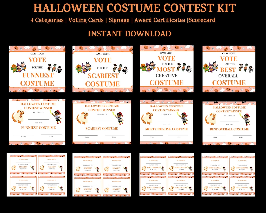 Halloween Costume Contest Kit - Costume Competition - Award ...