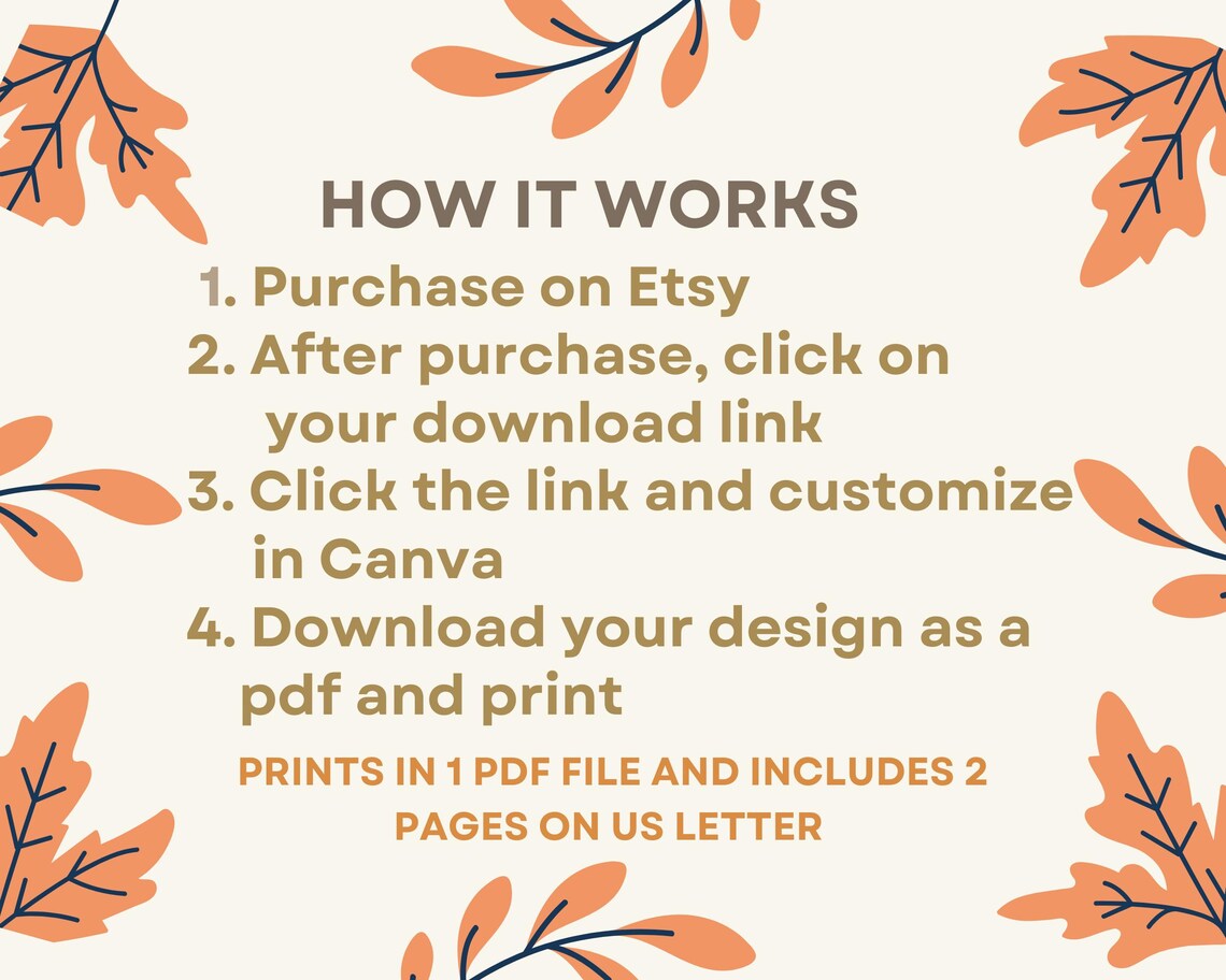 Thanksgiving Place Cards: Autumn Pumpkin Design (editable Canva ...