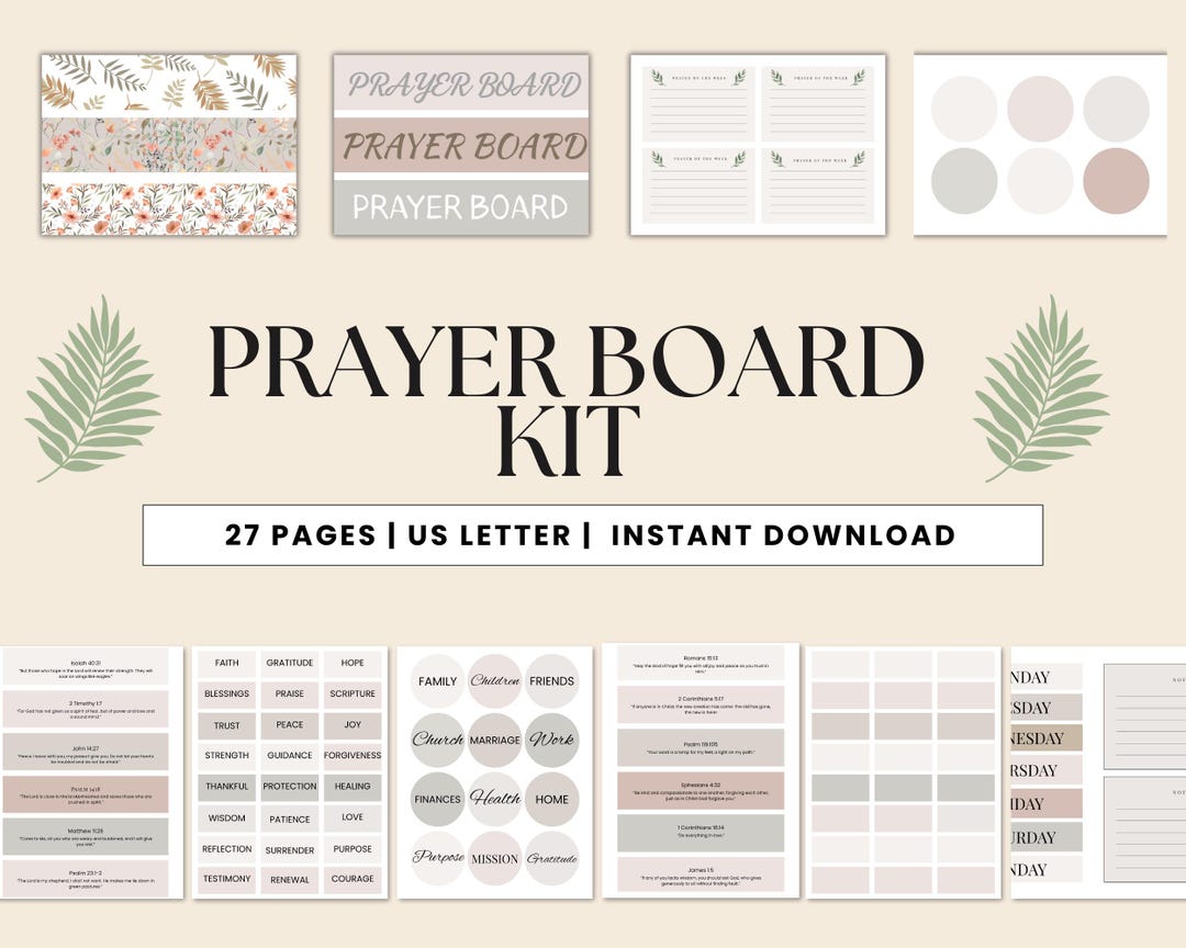 Printable Prayer Board Kit – Vision Board Template (PDF) - Etsy