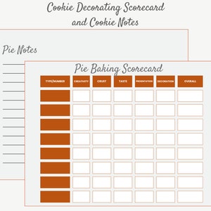 Pie Baking Contest Kit: Scorecard, Certificates, Voting Cards (PDF) - Etsy