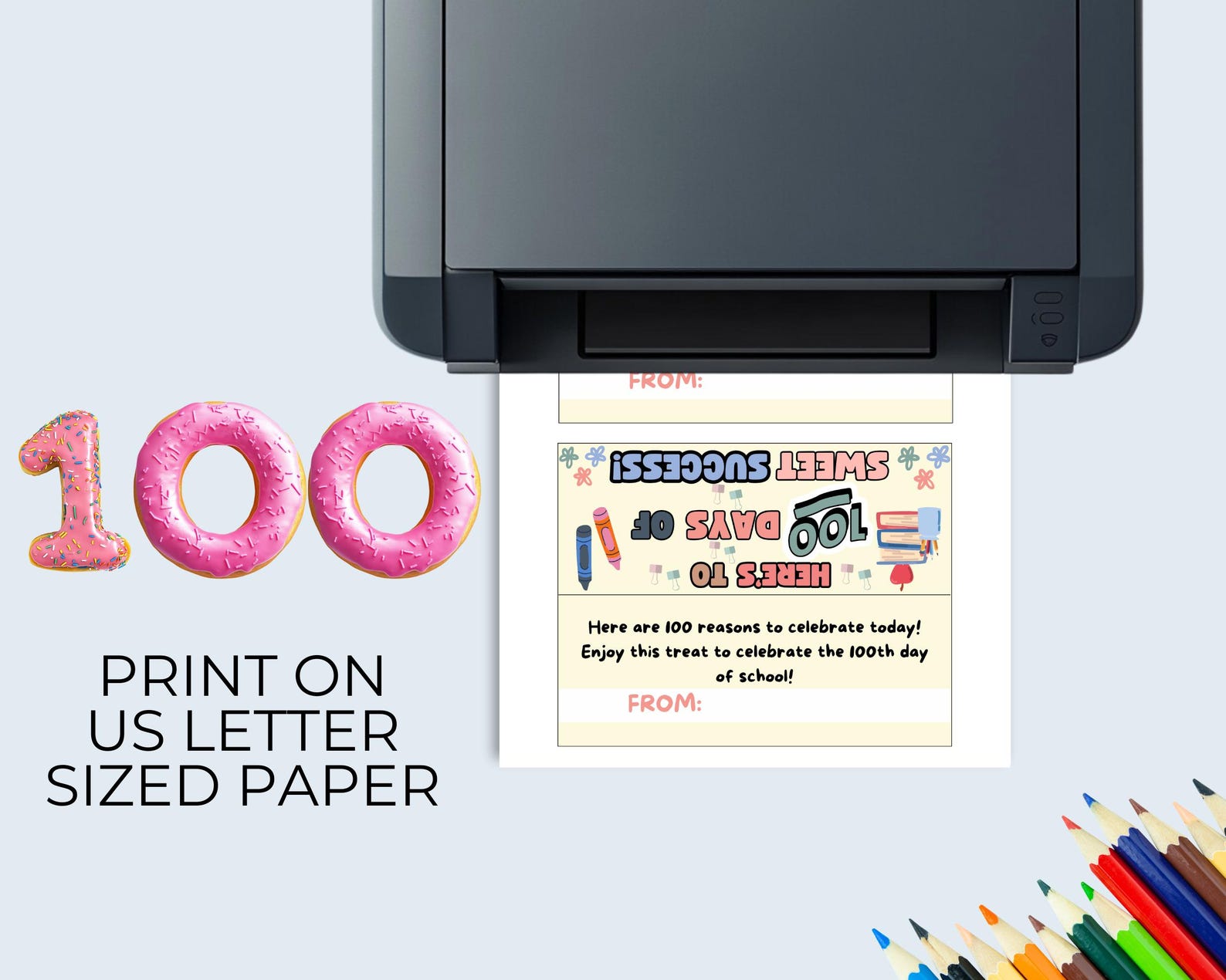 100th Day of School Treat Bag Toppers (PDF) - Etsy