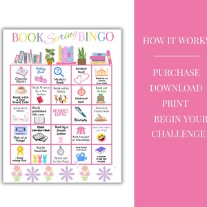 Spring Book Bingo: Reading Challenge, Book Club Game (PDF) - Etsy