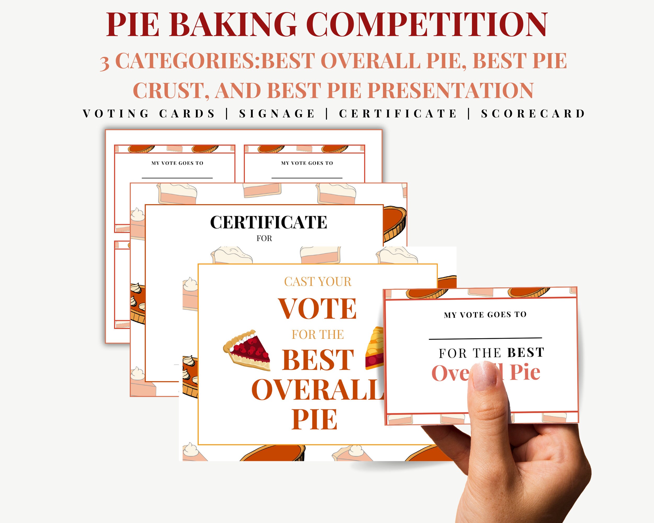 Pie Baking Competition Pie Contest Bake off Pie Voting Contest Baking ...