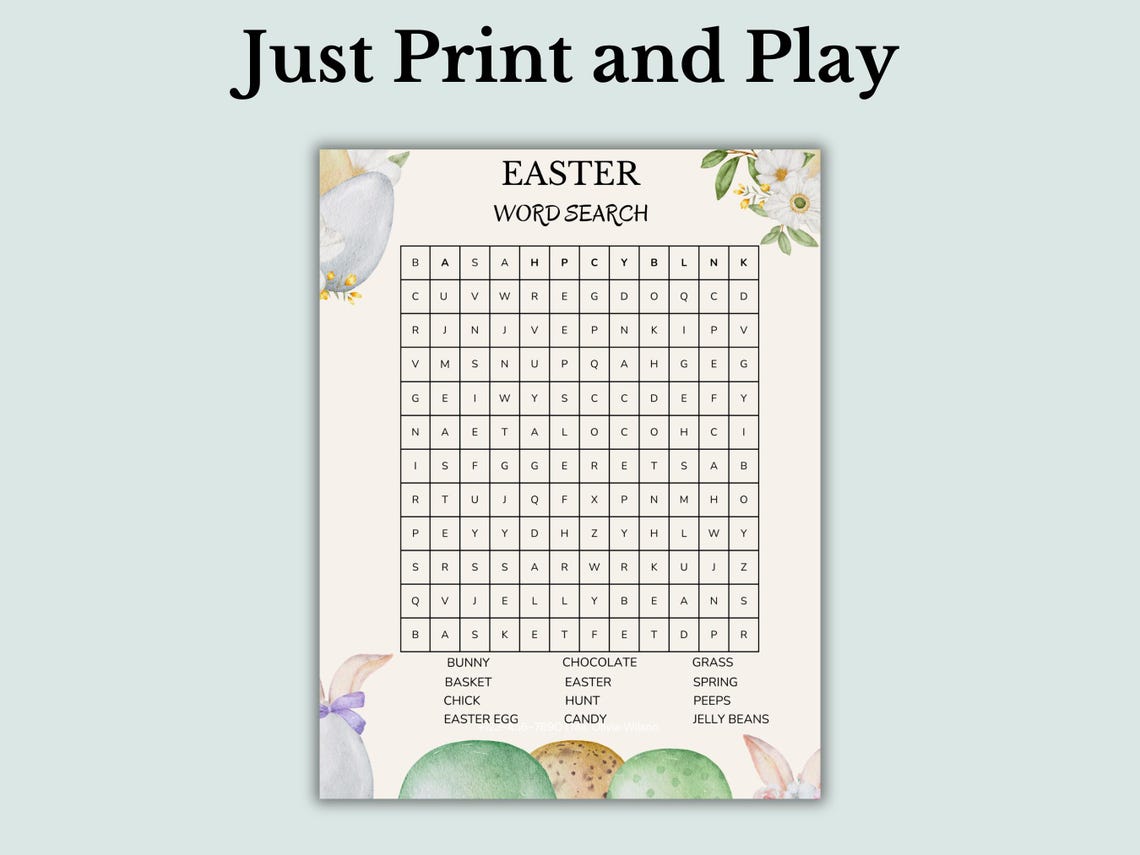 Easter Fun Printable Word Search - Good for Classroom or Sunday School ...