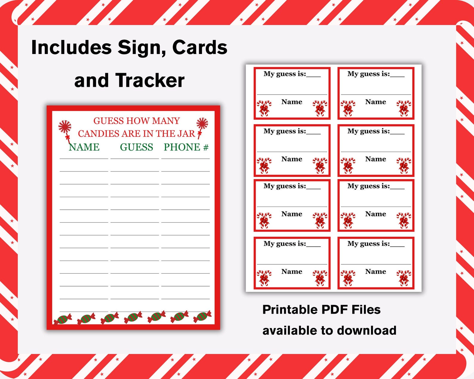 Christmas Candy Guessing Game Printable, Holiday Party Activity - Etsy