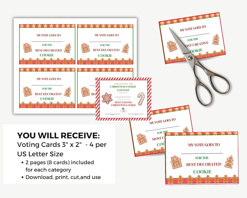 Christmas Cookie Contest Kit - Best Tasting -best Decorated -most ...