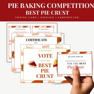 Pie Baking Contest Kit: Scorecard, Certificates, Voting Cards (PDF) - Etsy