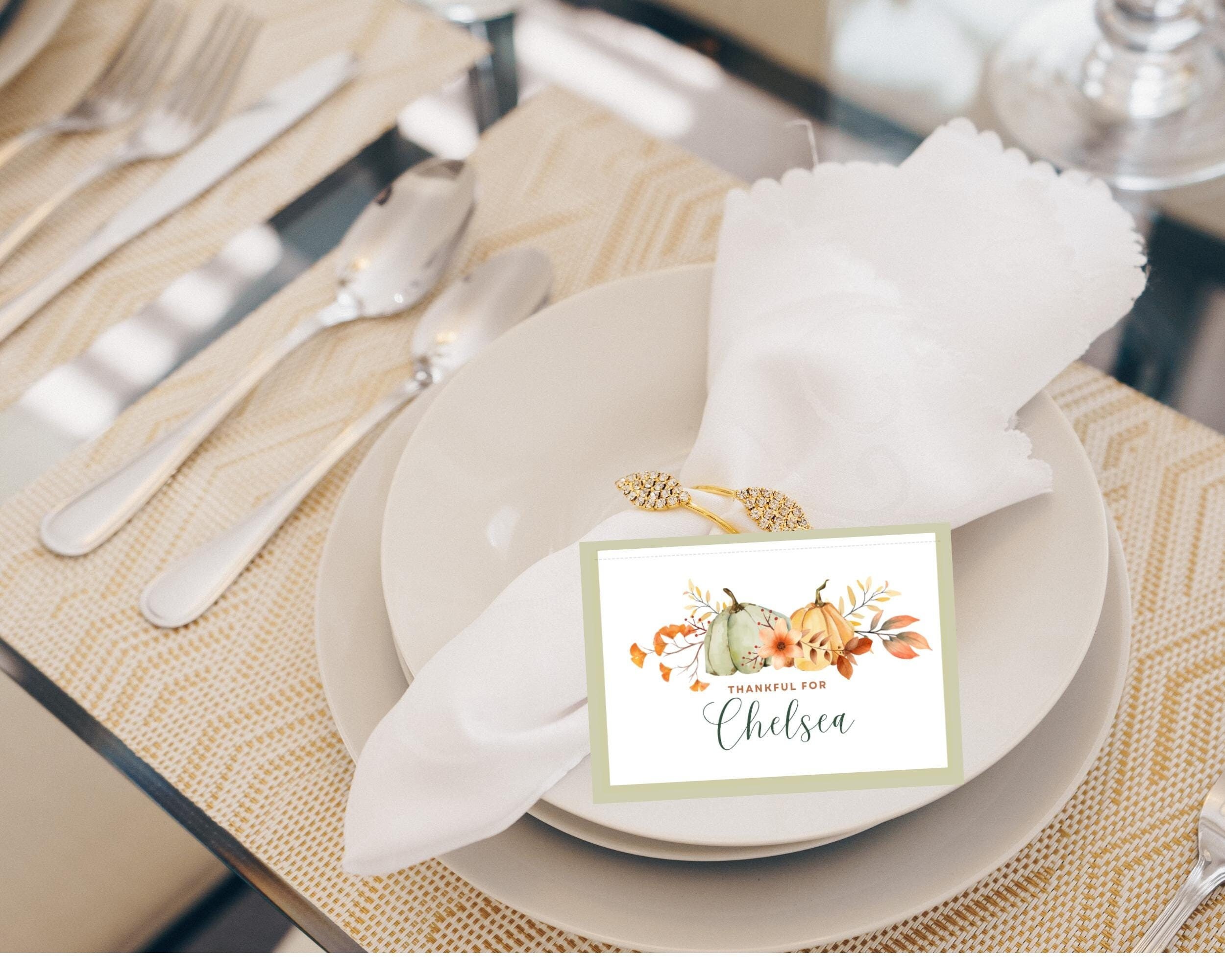 Thanksgiving Name Cards Editable Template, Dinner Party, Thanksgiving ...