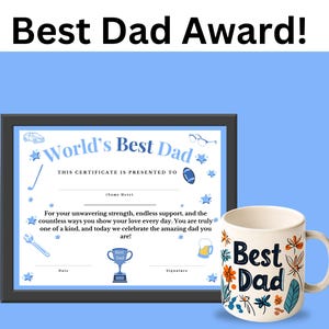 Dad Certificate – Father's Day Award (printable PDF - Etsy