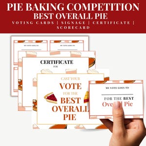 Pie Baking Contest Kit: Scorecard, Certificates, Voting Cards (PDF) - Etsy