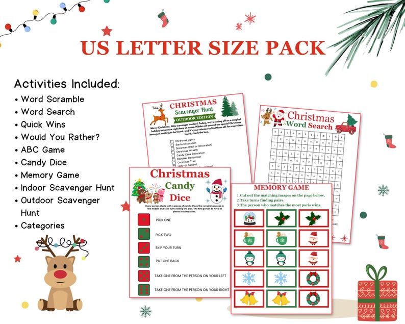 Kids Christmas Games Bundle: Printable Holiday Activities (PDF) - Etsy