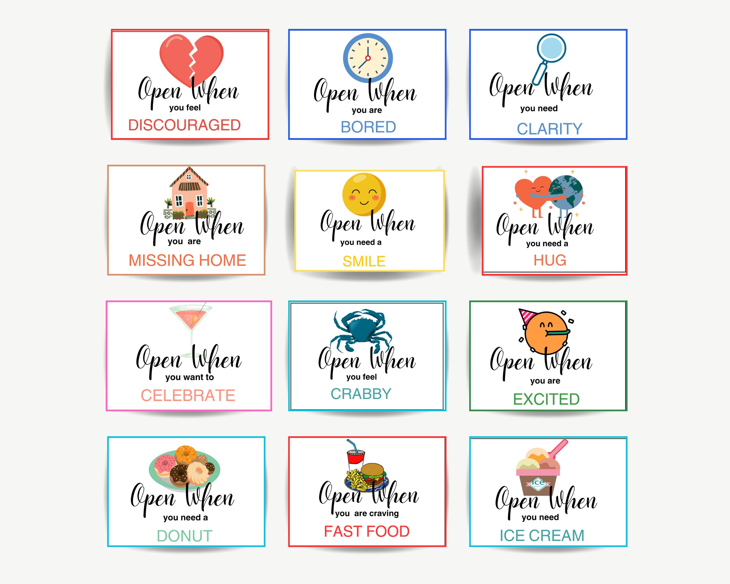 Open When Letters for College Students, Motivational Envelope, Perfect ...