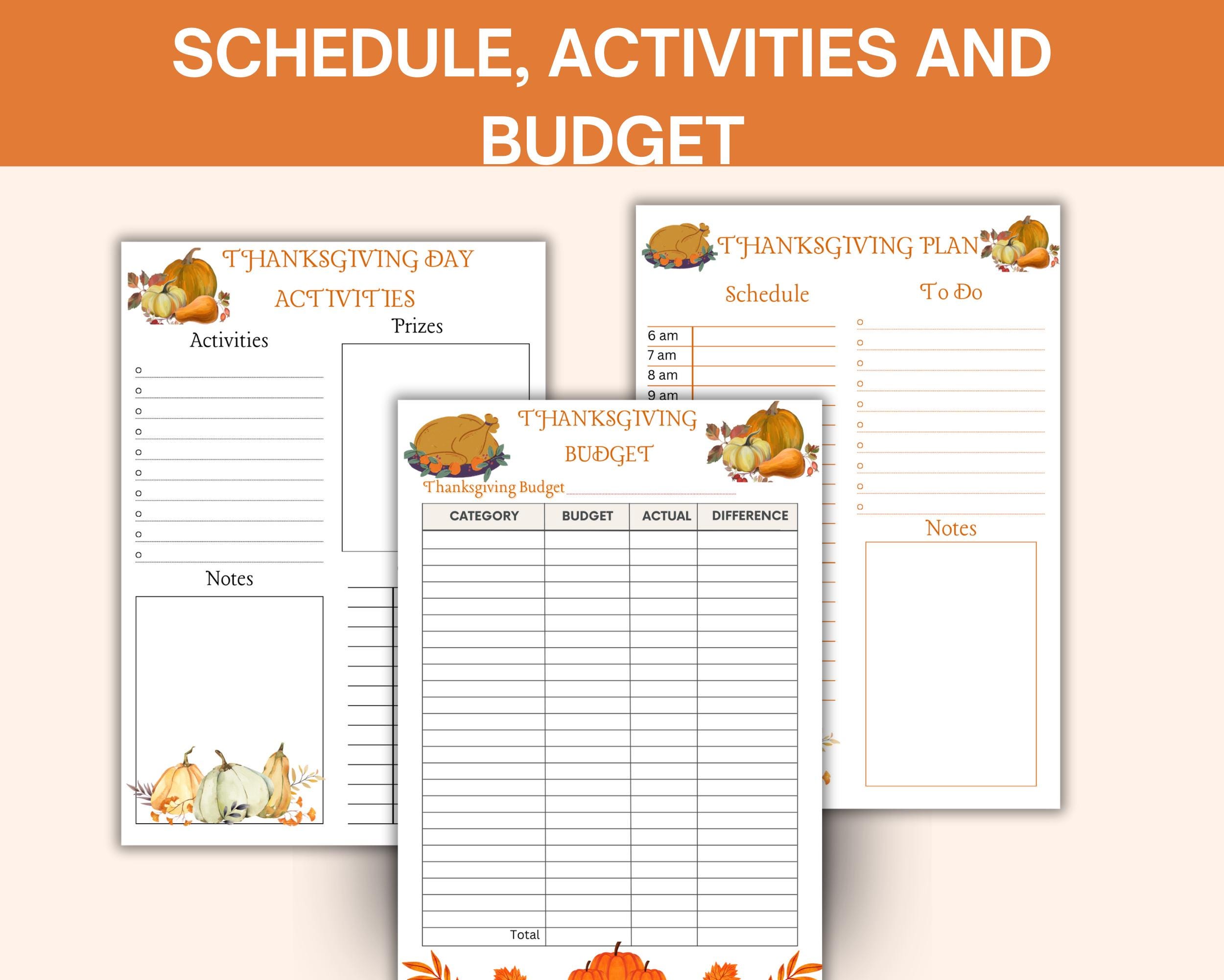 Thanksgiving Planner: Holiday Meal Organizer (PDF Download) - Etsy