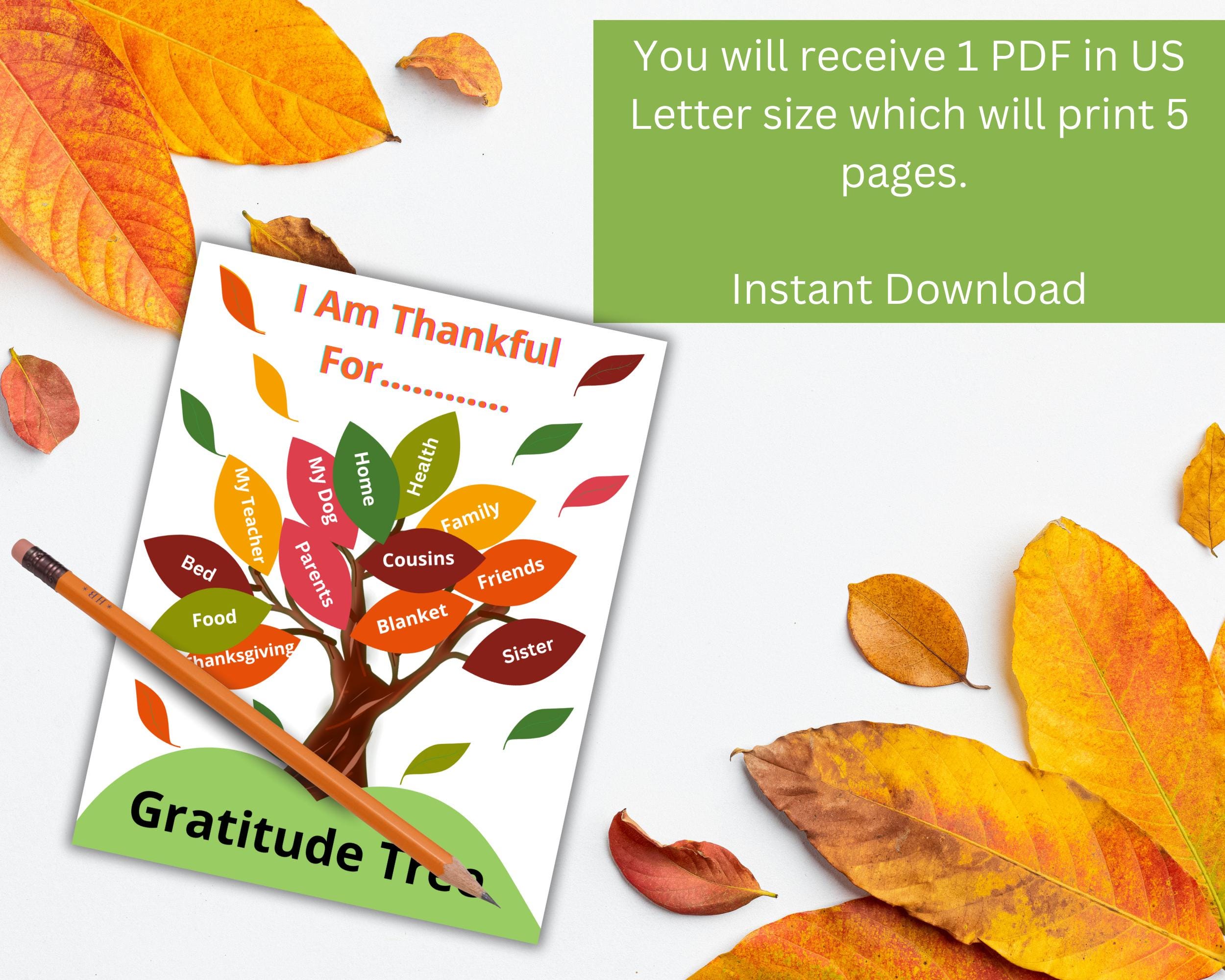 Gratitude Tree Craft: Family Thankfulness Activity (PDF Download) - Etsy