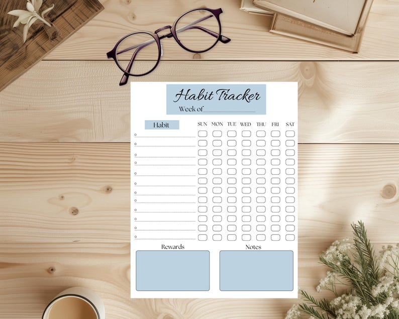 Habit Tracker Weight Loss Tracker Accountability Chart Positive Daily ...