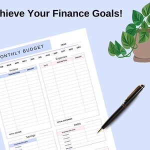 Monthly Budget Planner - Finance Tracker - Money Planning Worksheet ...