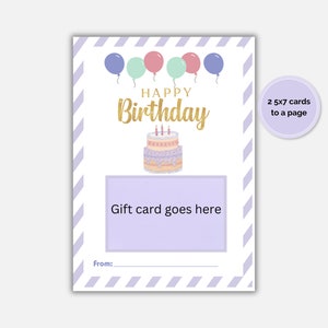 Happy Birthday Gift Card Holder - Printable Surprise for Family and ...
