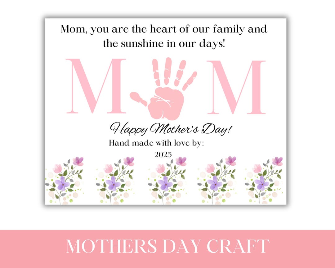 DIY Mother's Day Handprint Craft for Mom, Personalized Keepsake ...