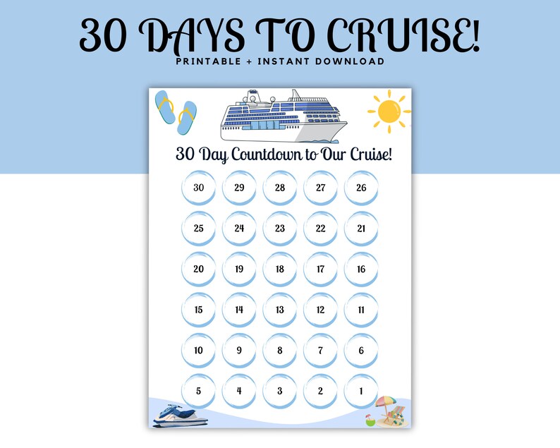 Cruise Countdown - Vacation Tracker - Family Vacation Countdown - Build ...