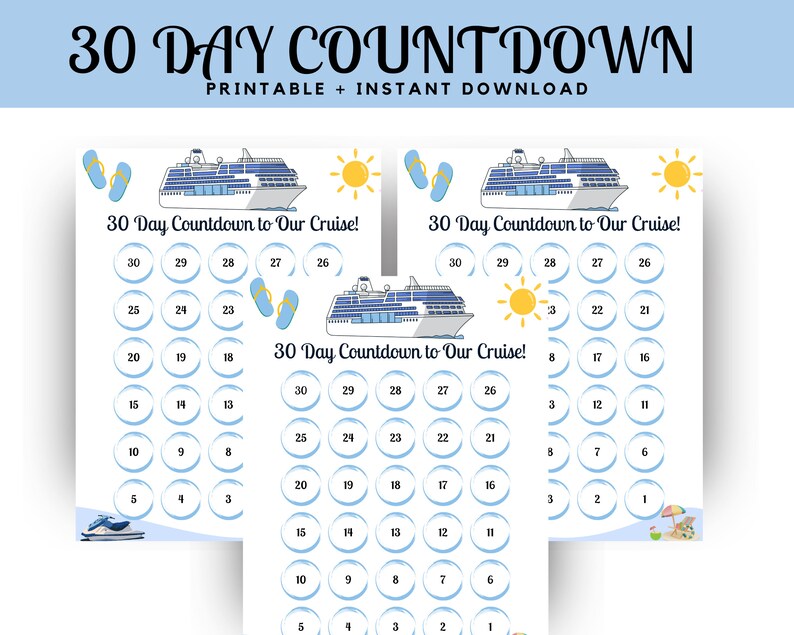 Cruise Countdown - Vacation Tracker - Family Vacation Countdown - Build ...