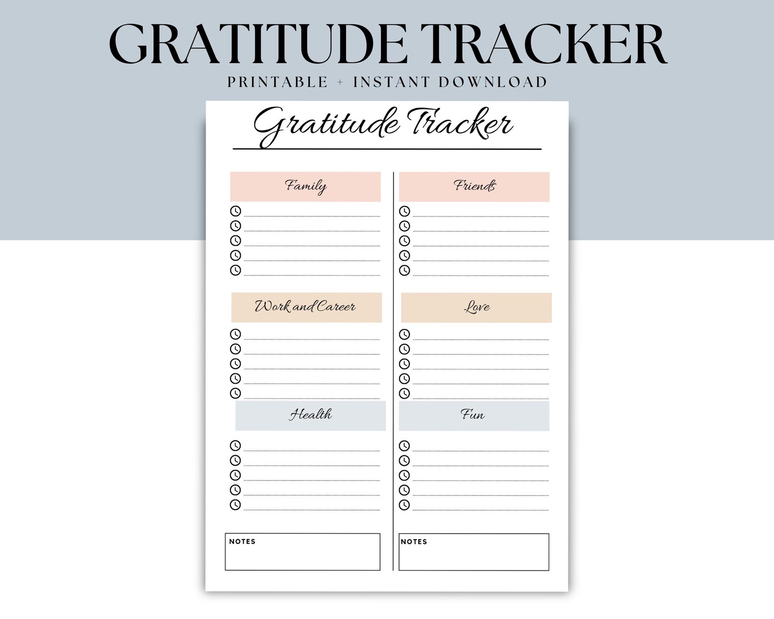 Gratitude Journal - Thankful Thoughts Tracker - Daily and Weekly ...