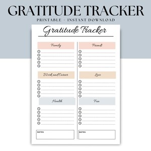 Gratitude Journal - Thankful Thoughts Tracker - Daily and Weekly ...